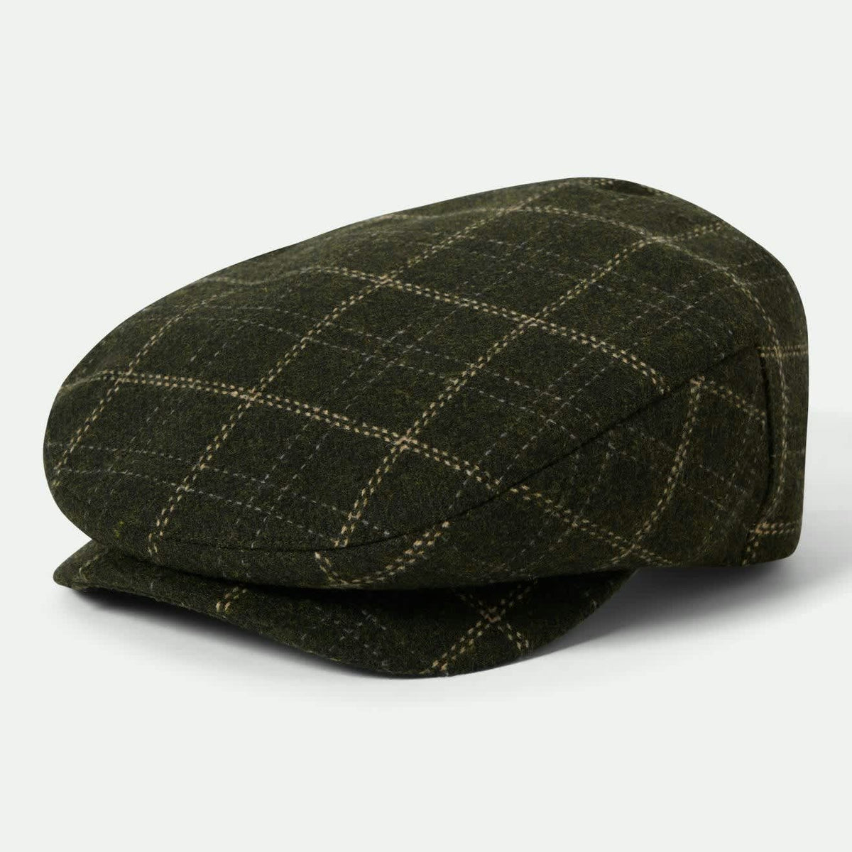 Unisex Barrel Flat Cap in Moss/Sand – Brixton