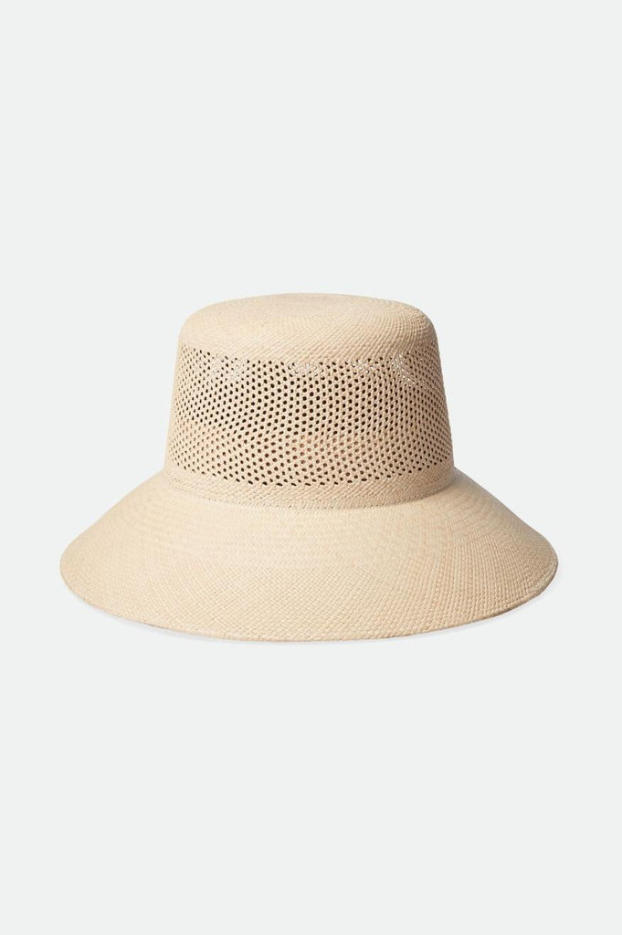 Women's Lopez Panama Straw Bucket Hat In The Color Catalina Sand – Brixton