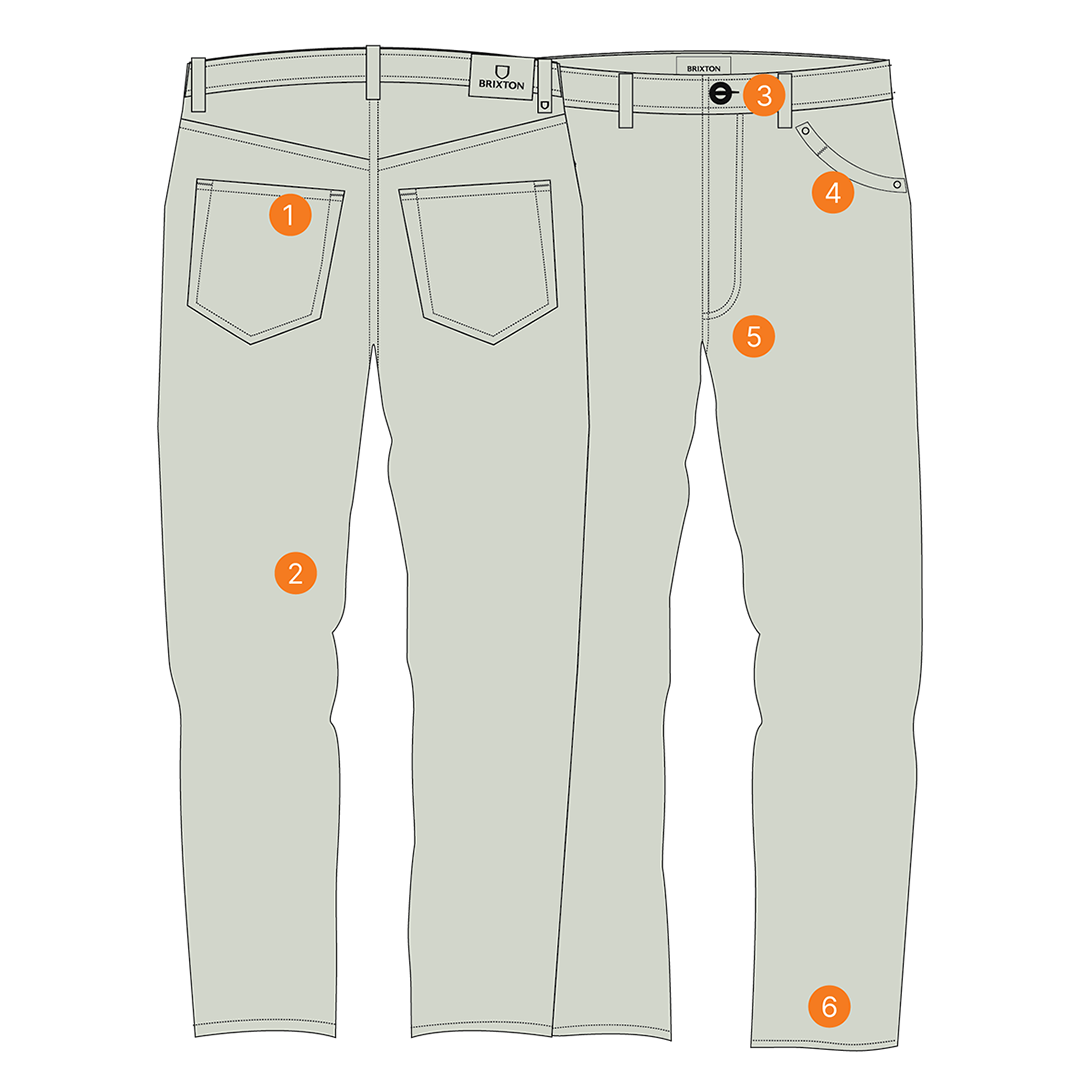 Men's Builders 5-Pocket Stretch Pant in Black – Brixton