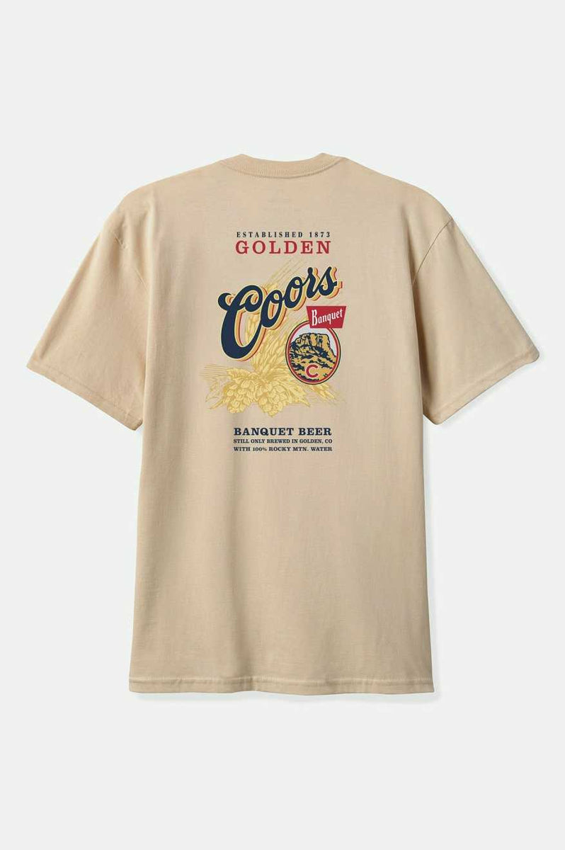 Brixton Coors Start Your Legacy Hops T-Shirt in color Cream