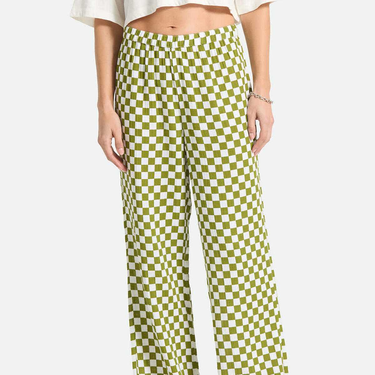 Women's The Lola Lounge Pant in Sublime Green Checkerboard – Brixton