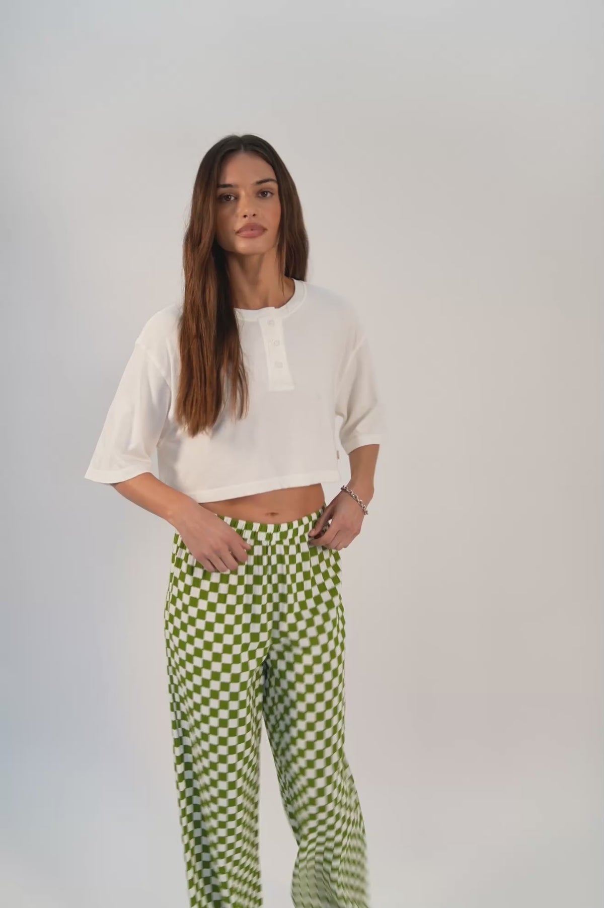 Women's The Lola Lounge Pant in Sublime Green Checkerboard – Brixton
