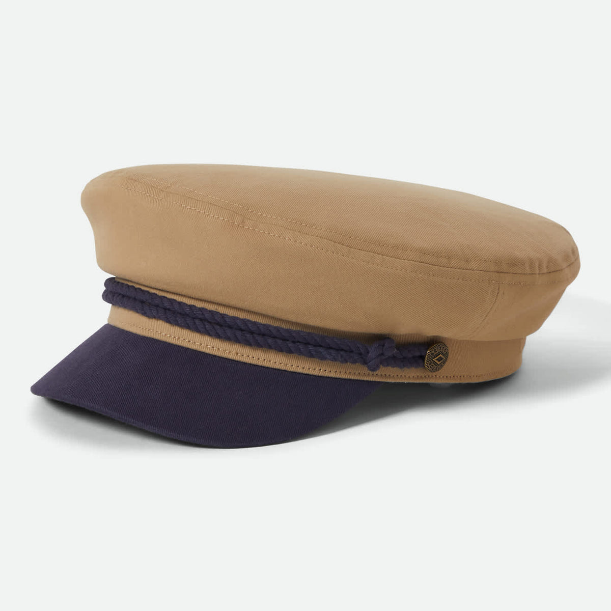 Unisex Fiddler Fisherman Cap in Sand/Washed Navy – Brixton